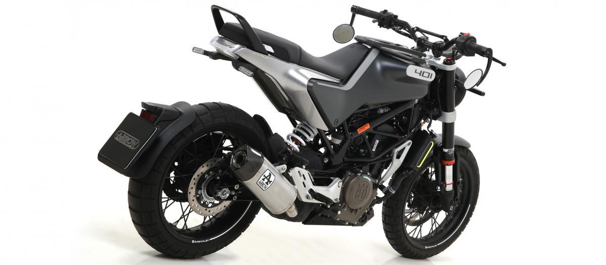 HUSQVARNA SVARTPILEN 401 20 HOMOLOGATEDALUMINUM INDY RACE EXHAUST WITH ...